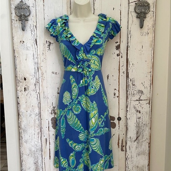 Lilly Pulitzer | Dresses | Lilly Pulitzer Clare Dress Blue Green White ...
